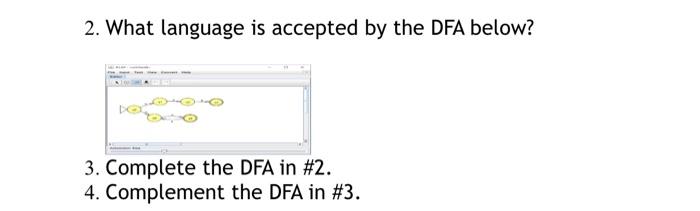2. What language is accepted by the DFA below? 3. | Chegg.com