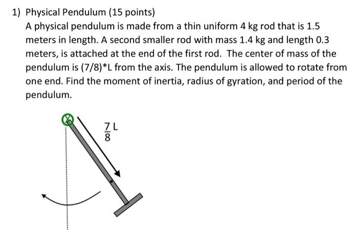 Solved Physical Pendulum (15 points) A physical pendulum is | Chegg.com