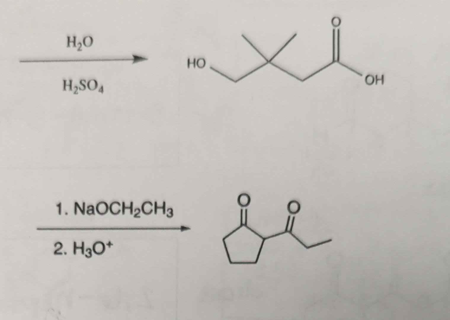Solved 1. NaOCH2CH3 2. H3O+ | Chegg.com