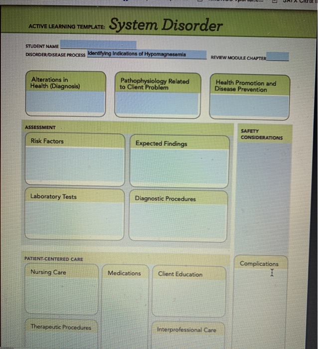 Rsv System Disorder Template
