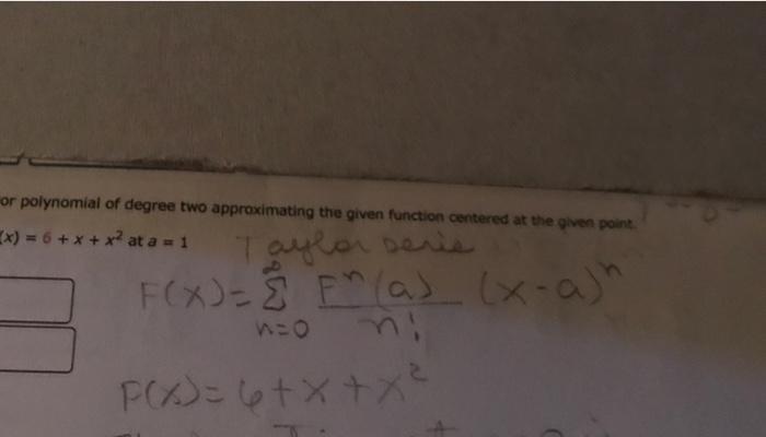 Solved or polynomial of degree two approximating the given | Chegg.com