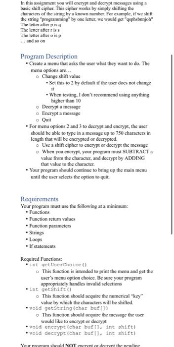 Solved In this assignment you will encrypt and decrypt | Chegg.com