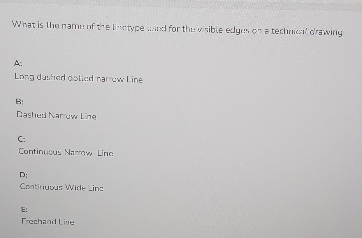 Solved What is the name of the linetype used for the visible | Chegg.com