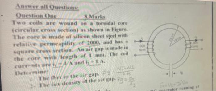 Solved Answerall Questions: Qusctisn One R Marks I wo coils | Chegg.com