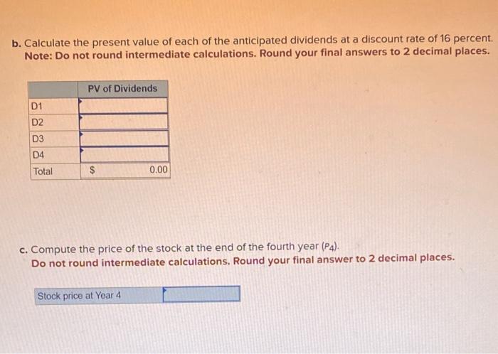 Solved Problem 10-35 (Algo) Common stock value based on PV | Chegg.com