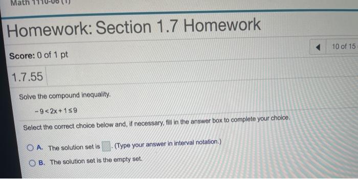 Solved Math 1110 06 1 Homework Section 1 7 Homework 6 Of