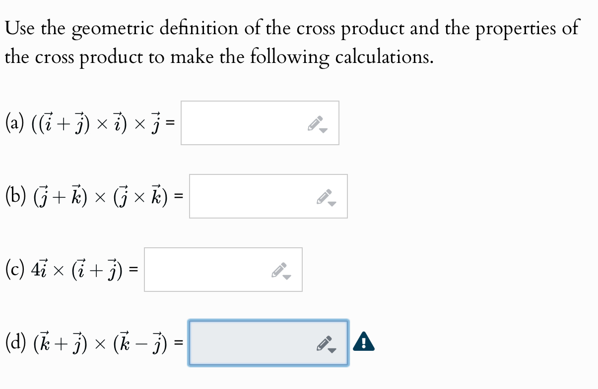 Solved Use the geometric definition of the cross product and | Chegg.com