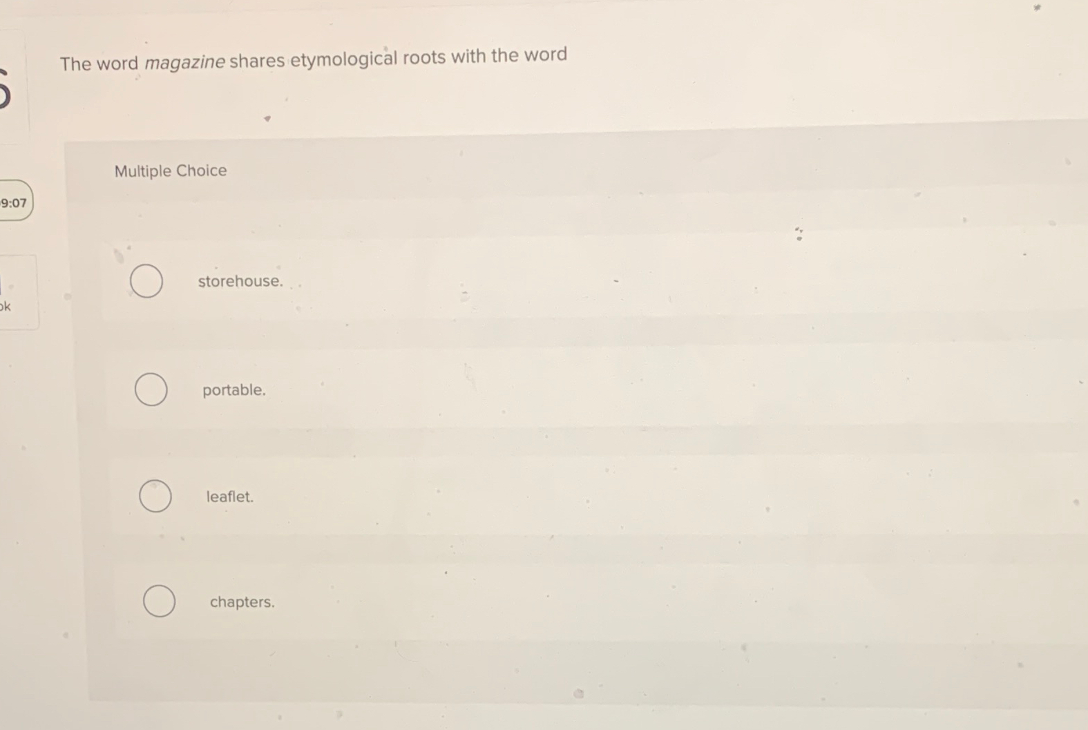 Solved The word magazine shares etymological roots with the | Chegg.com