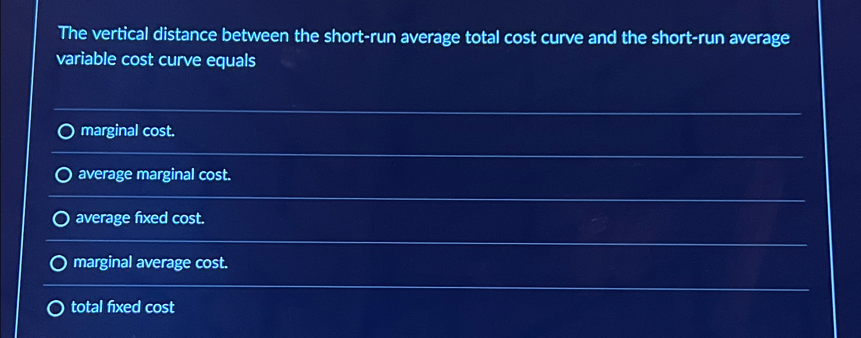 Solved The vertical distance between the short-run average | Chegg.com