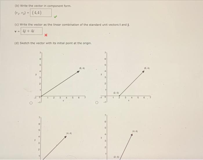 Solved The initial and terminal points of a vector v are | Chegg.com