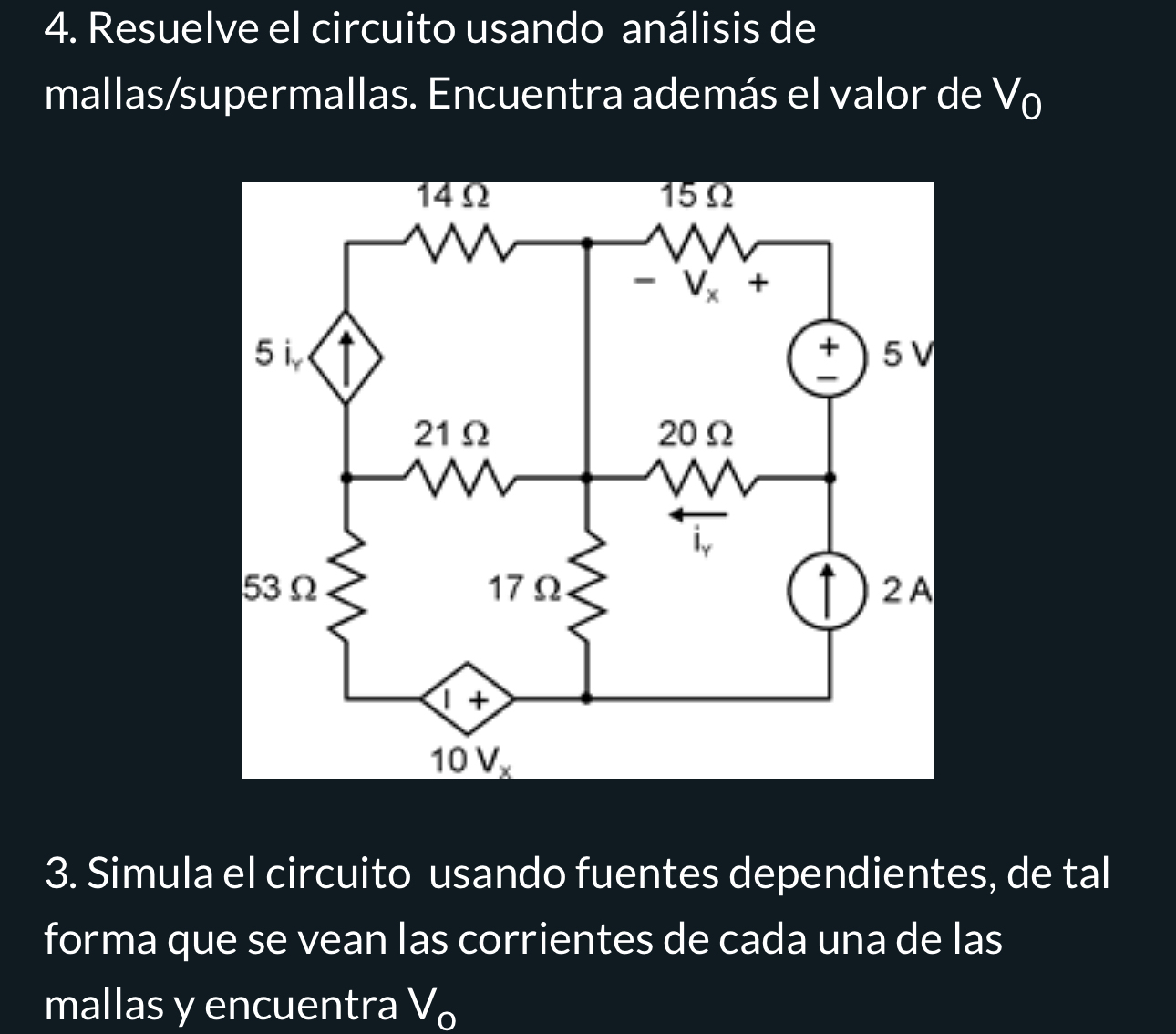 Resuelve el circuito usando análisis de | Chegg.com