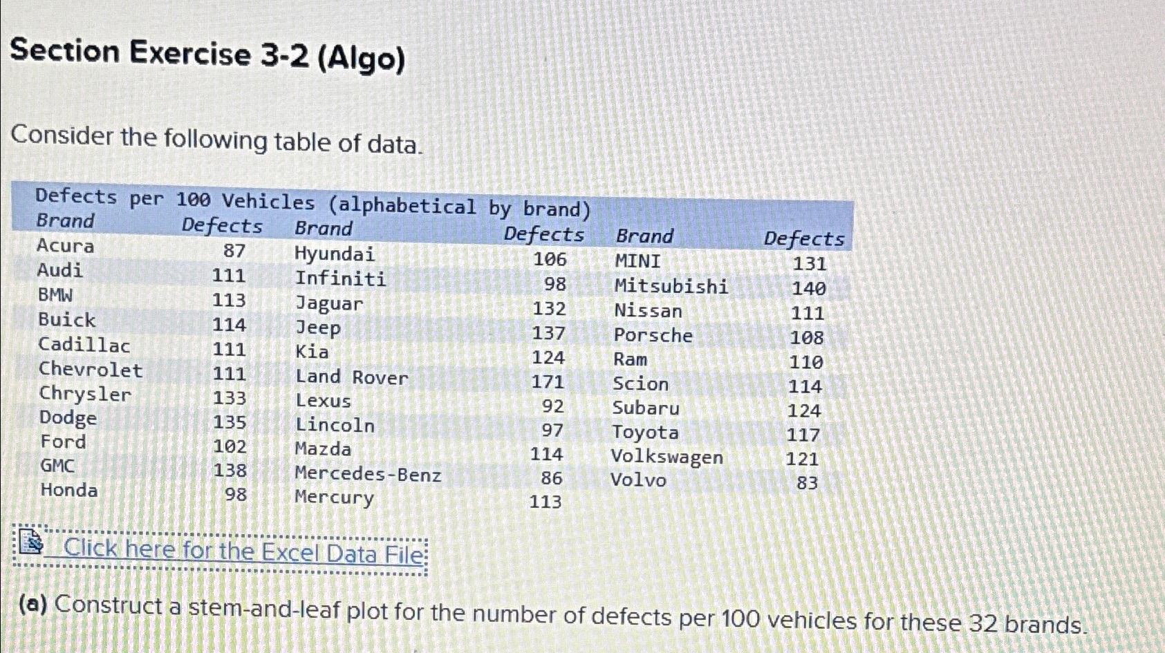 Solved Section Exercise 3-2 (Algo)Consider the following | Chegg.com