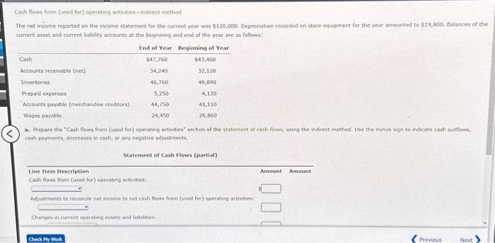 Solved Casti flow from (used foc) operating | Chegg.com