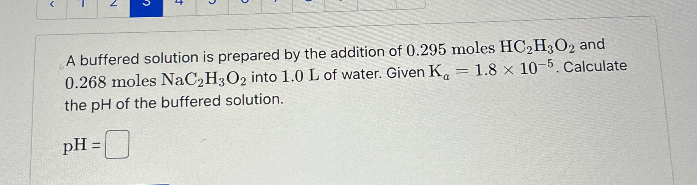 Solved A buffered solution is prepared by the addition of | Chegg.com