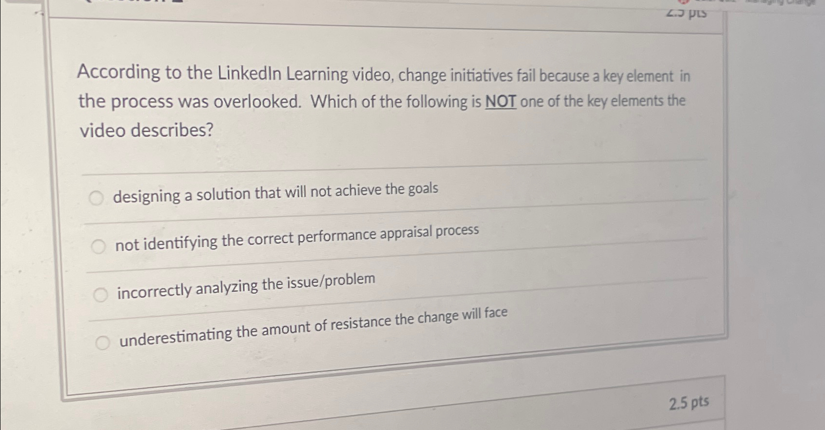 Solved According to the Linkedln Learning video, change | Chegg.com