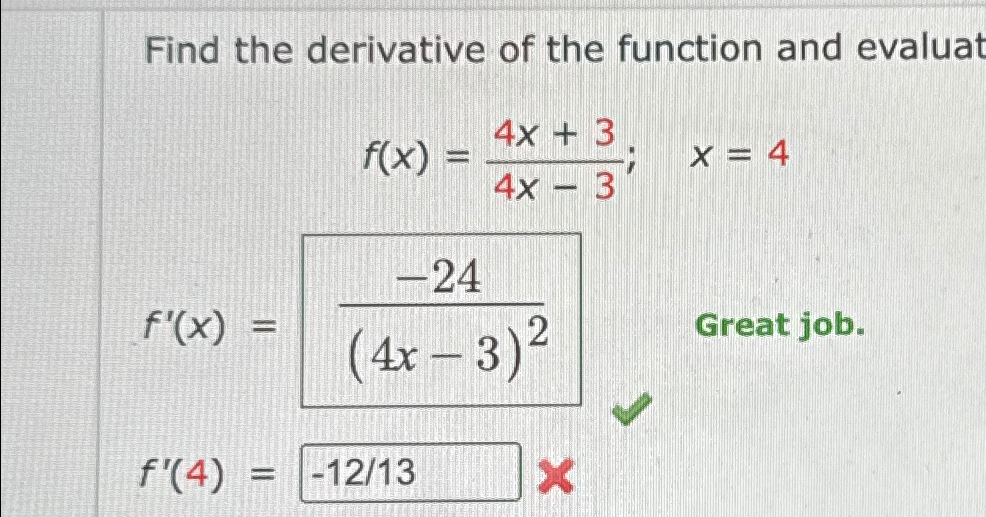 Solved Find the derivative of the function and | Chegg.com