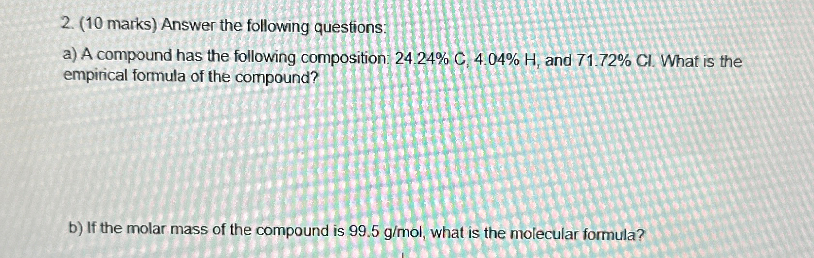 Solved (10 ﻿marks) ﻿Answer the following questions:a) ﻿A | Chegg.com