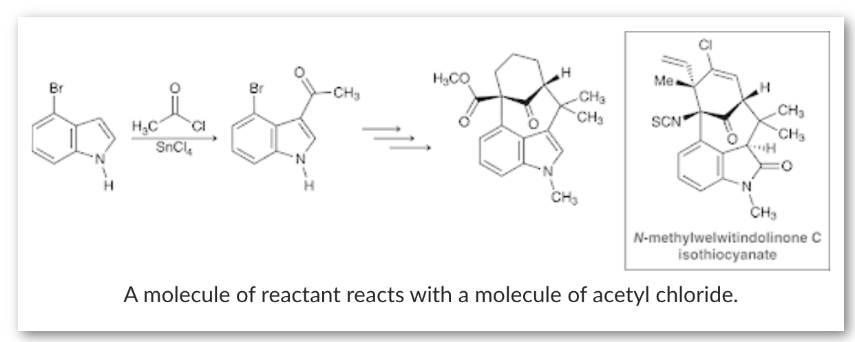 Solved A molecule of reactant reacts with a molecule of | Chegg.com