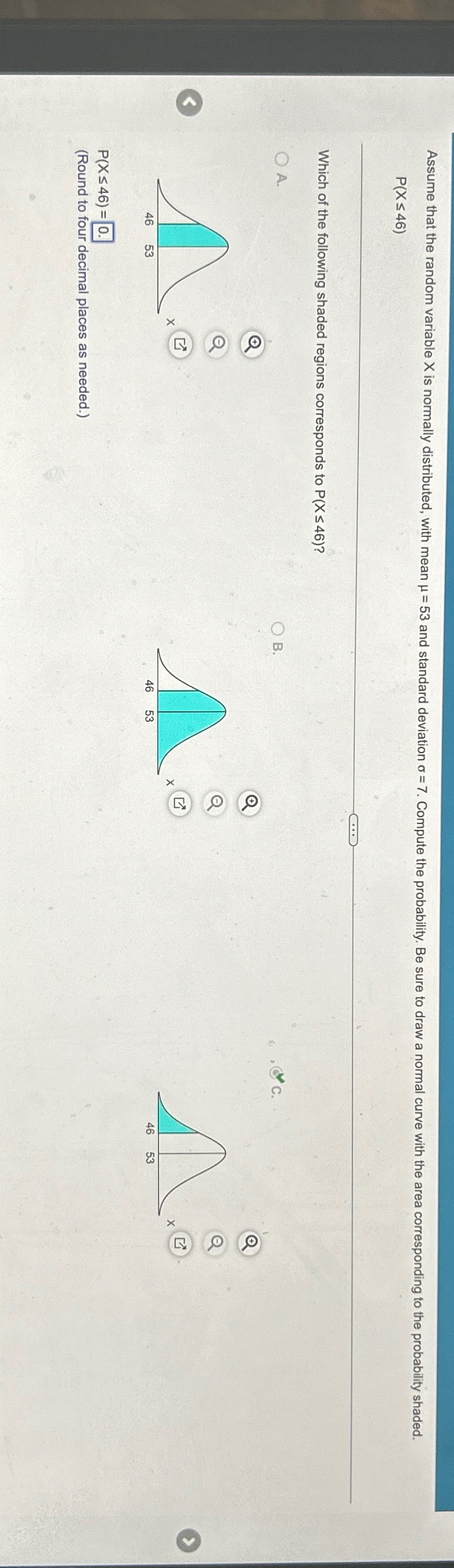 Solved Assume that the random variable x ﻿is normally | Chegg.com