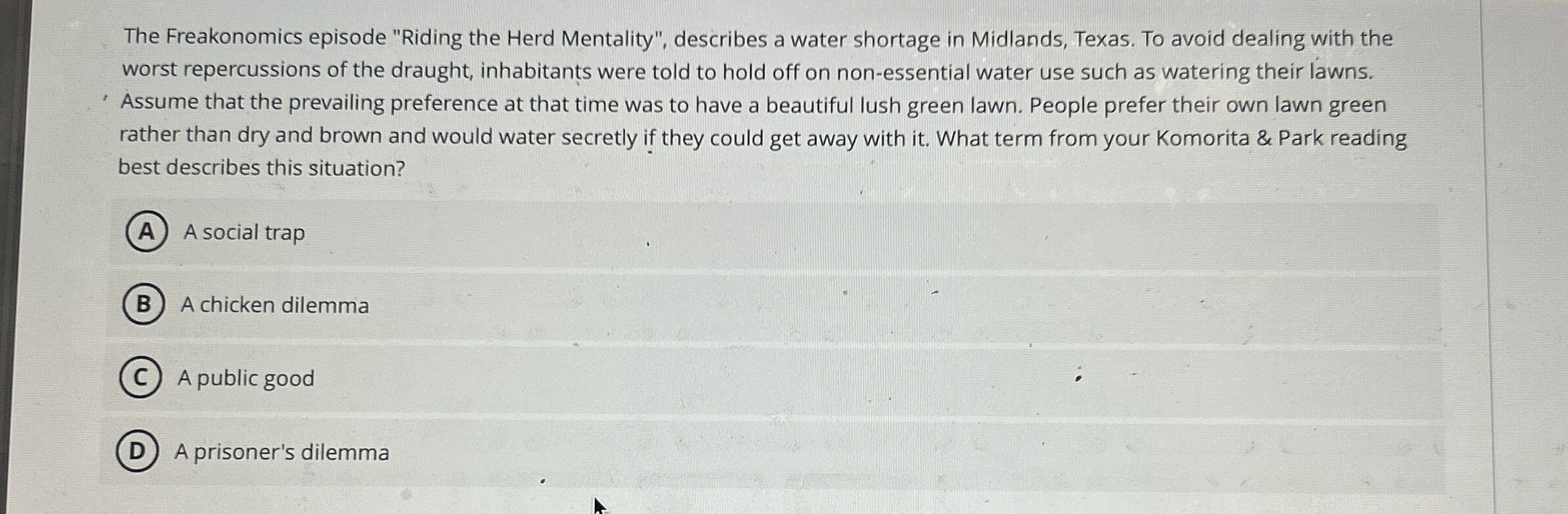 The Freakonomics episode "Riding the Herd Mentality", | Chegg.com