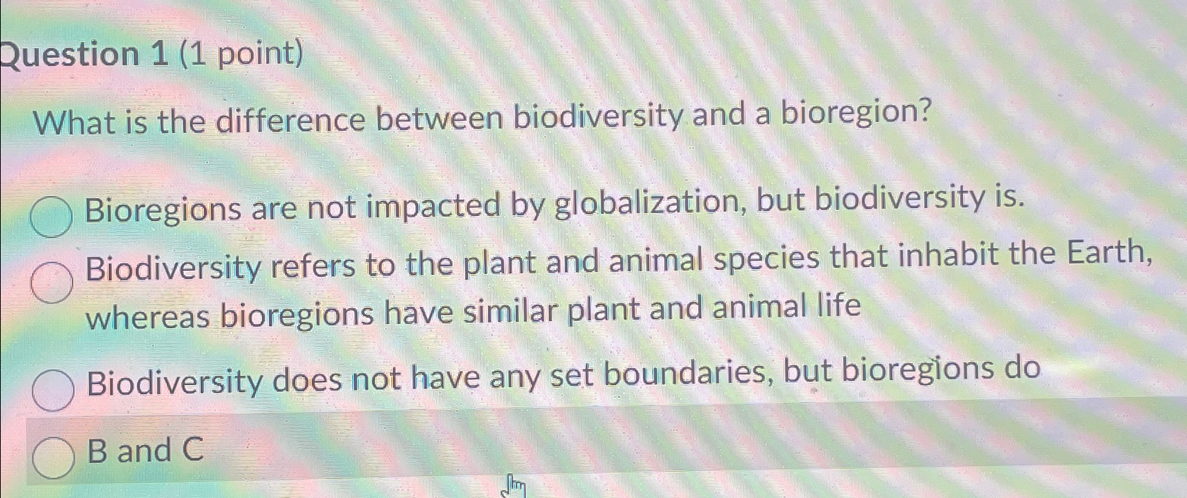 Solved Question 1 (1 ﻿point)What is the difference between | Chegg.com