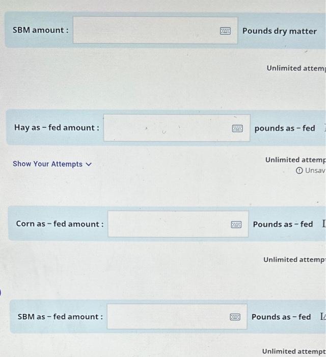 Solved Balance a ration on a dry matter basis for a steer | Chegg.com