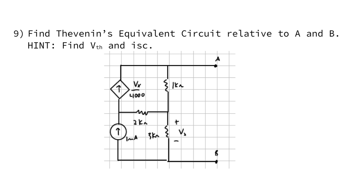 Solved Find Thevenin's Equivalent Circuit relative to ﻿A and | Chegg.com
