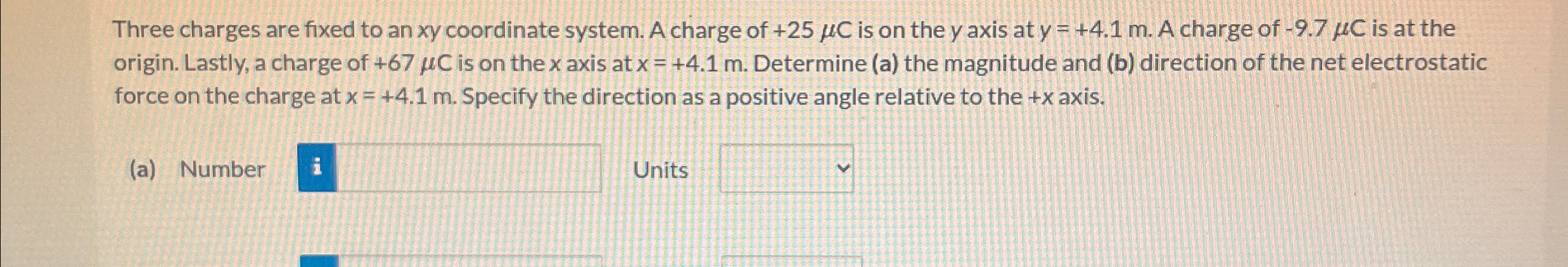 Solved Three charges are fixed to an xy ﻿coordinate system. | Chegg.com