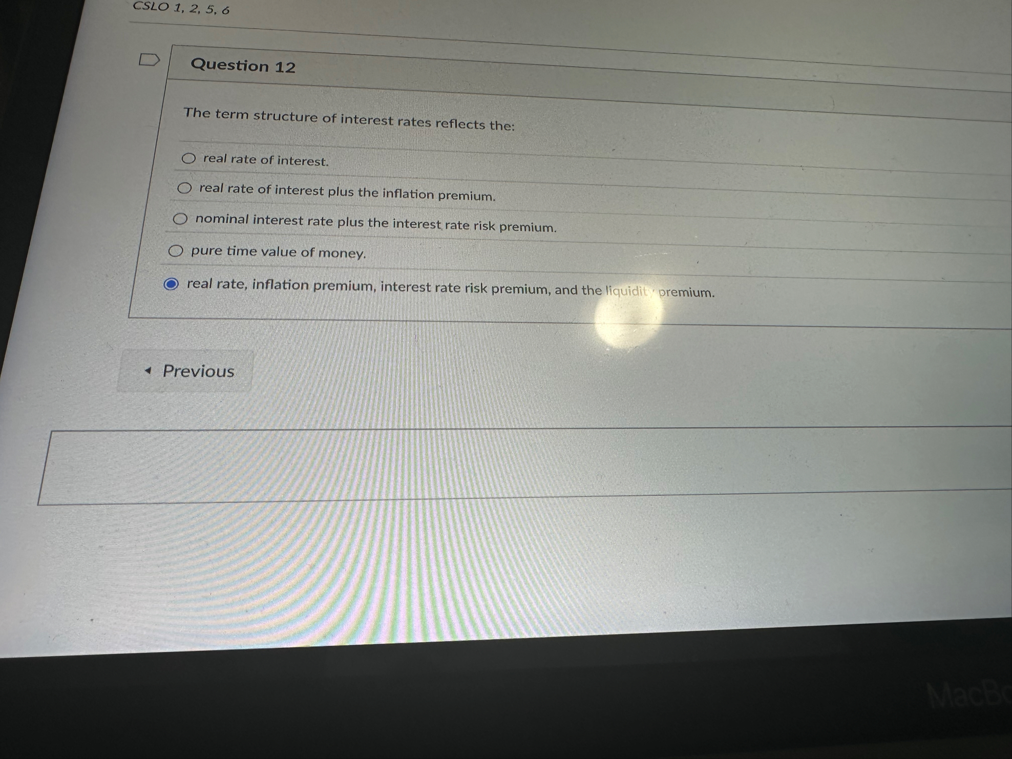 Solved CSLO 1, 2, 5,6Question 12The term structure of | Chegg.com