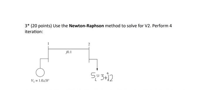 Solved 3* (20 points) Use the Newton-Raphson method to solve | Chegg.com