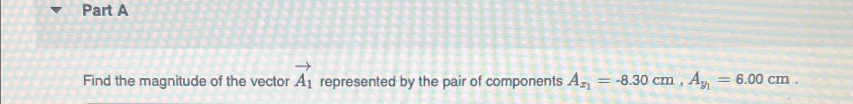 Solved Part AFind the magnitude of the vector vec(A1) | Chegg.com