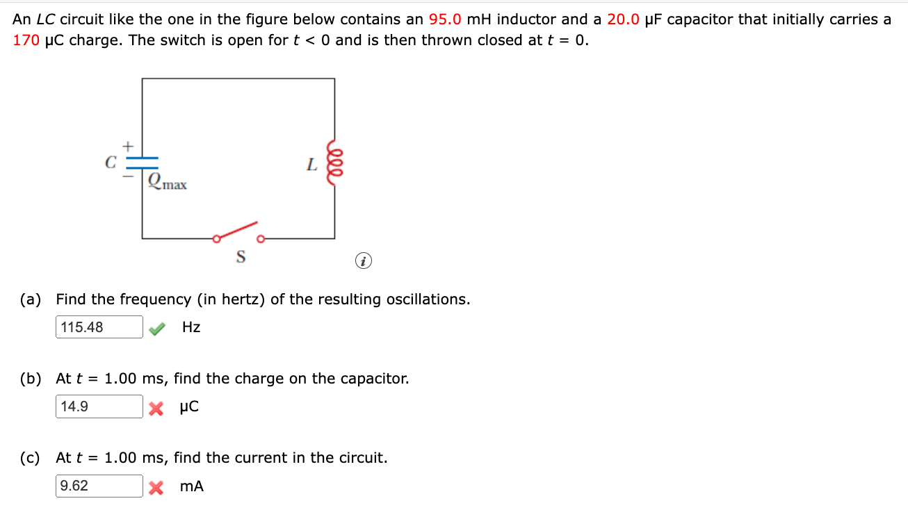 Solved An LC ﻿circuit like the one in the figure below | Chegg.com
