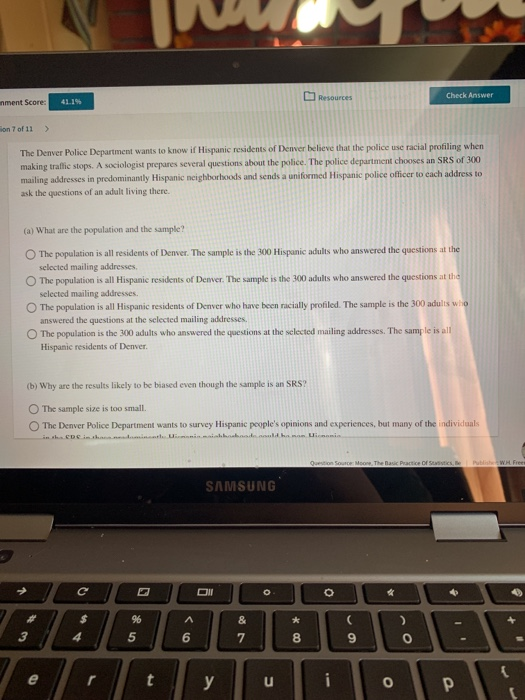 Solved Resources Check Answer inment Score: on 7 of 11 > The | Chegg.com