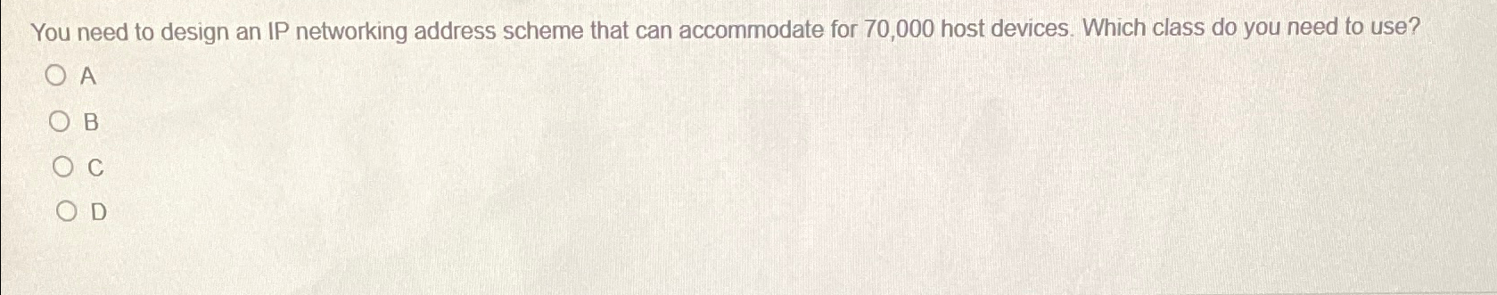 Solved You need to design an IP networking address scheme | Chegg.com
