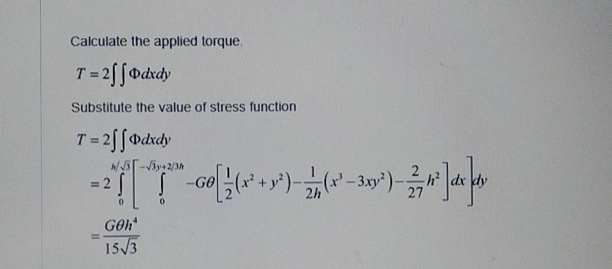 Solved Example 6.4. Equilateral Triangle Bar under Torsion | Chegg.com