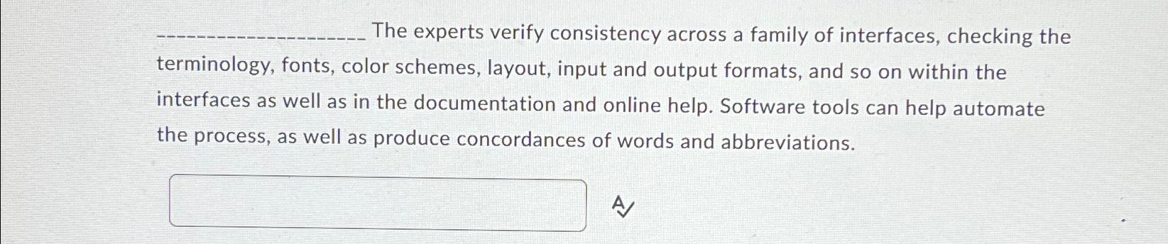 Solved The experts verify consistency across a family of | Chegg.com