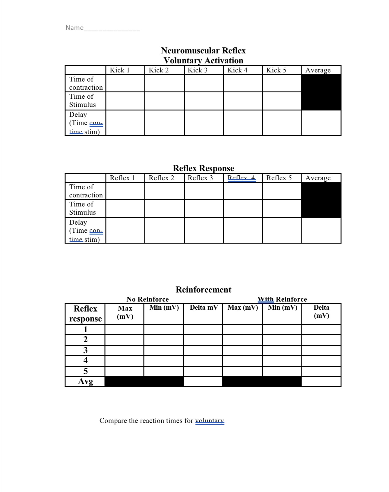 NamєNeuromuscular ReflexVoluntary | Chegg.com