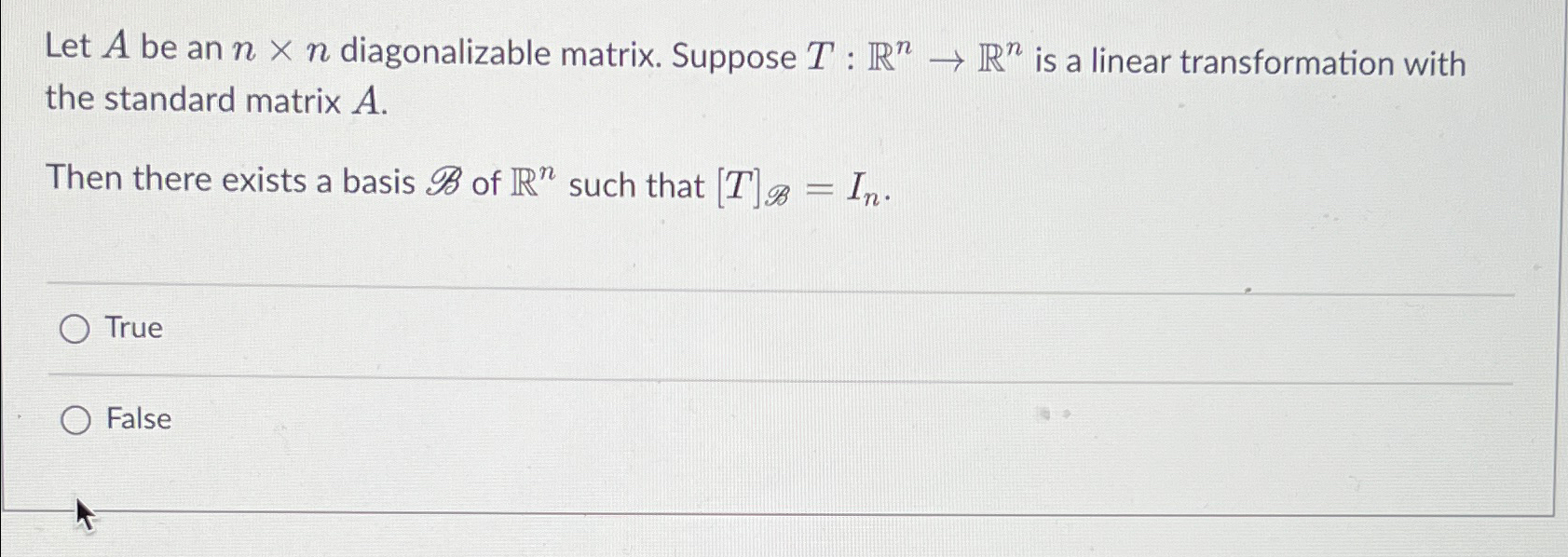 Solved Let A ﻿be an n×n ﻿diagonalizable matrix. Suppose | Chegg.com