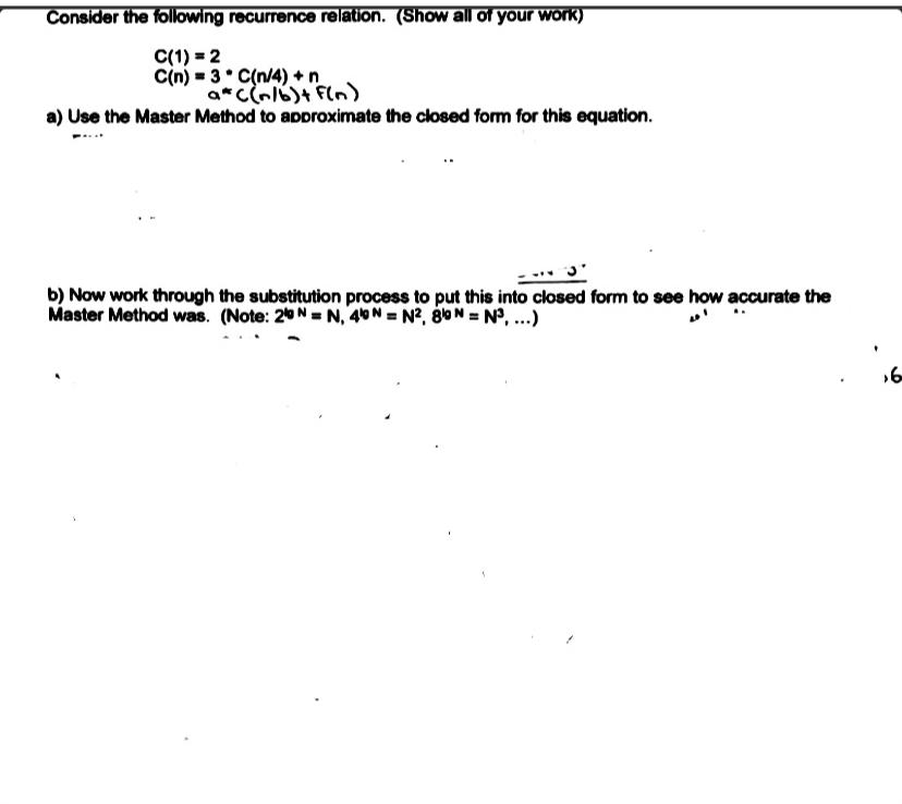 Consider the following recurrence relation. (Show all | Chegg.com