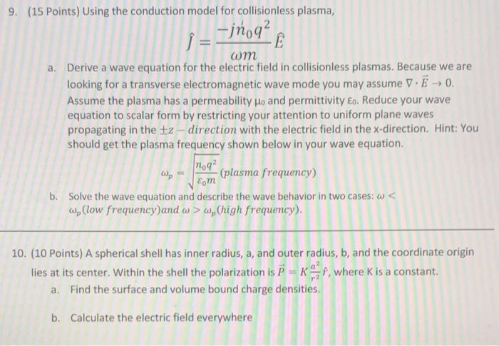 Solved 9. (15 Points) Using the conduction model for | Chegg.com