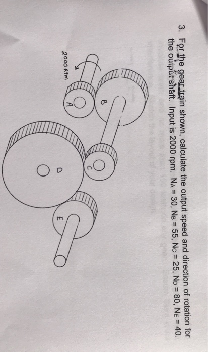 Solved 3. For the gear train shown, calculate the output | Chegg.com