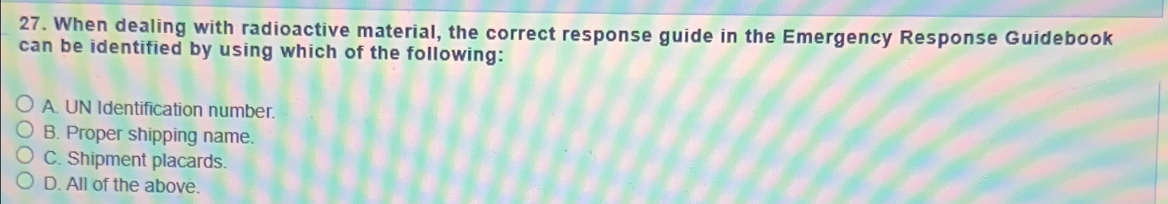 Solved When dealing with radioactive material, the correct | Chegg.com