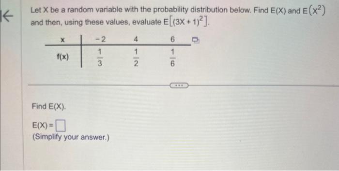 Solved Let X be a random variable with the probability | Chegg.com