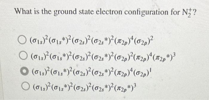 Solved What is the ground state electron configuration for | Chegg.com