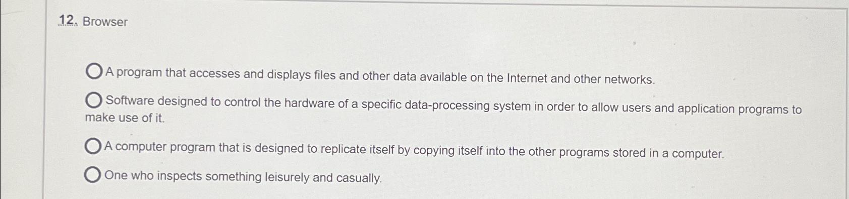 Solved BrowserA program that accesses and displays files and | Chegg.com