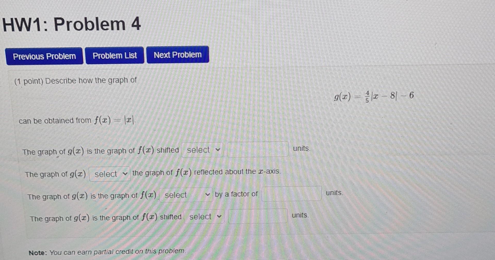 Solved HW1: Problem 4 Previous Problem Problem List (1 | Chegg.com