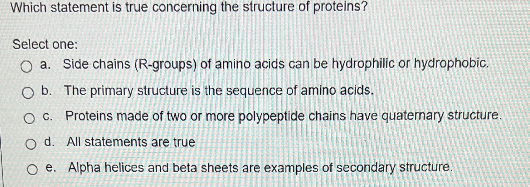 Solved Which statement is true concerning the structure of | Chegg.com
