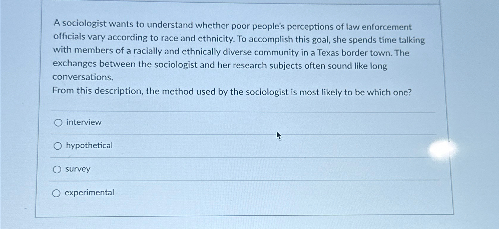 Solved A sociologist wants to understand whether poor | Chegg.com