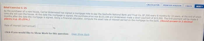Solved CALCULATOR PRINTER VERSION BACK NEXT Brief Exercise | Chegg.com