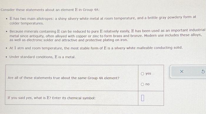 Solved Consider these statements about an element B in Group | Chegg.com